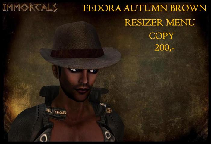 Second Life Marketplace - IMMORTALS FEDORA AUTUMN BROWN
