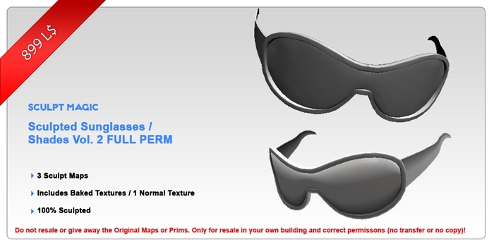 Second Life Marketplace - *Sculpt Magic* Sculpted Sunglasses / Shades Vol. 2 FULL PERM