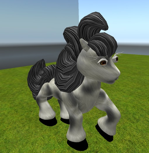 Second Life Marketplace - L&B White With Black Mane & Tail Bella Pony
