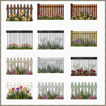 Second Life Marketplace - Flower Fence Texture Set - 42 Full perm, high ...