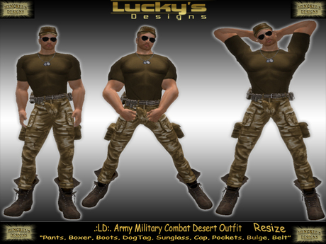 Second Life Marketplace - .:LD:. Army Military Combat Desert Outfit
