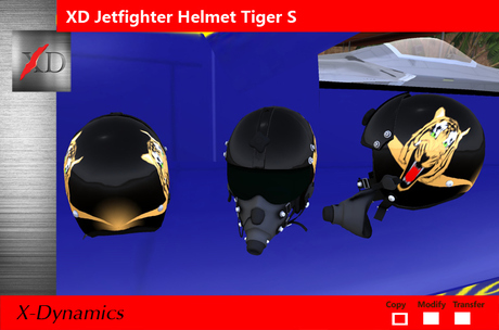 Second Life Marketplace - XD Pilot Helmet Tiger S Black