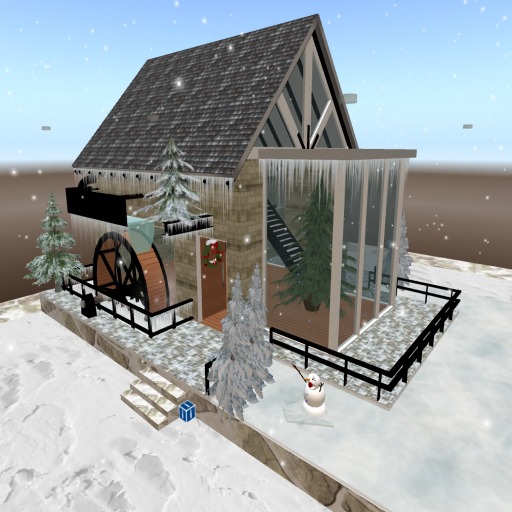 Second Life Marketplace - Winter wonderland waterwheel home