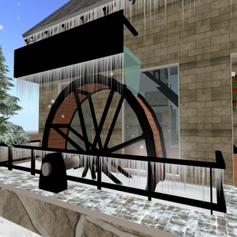Second Life Marketplace - Winter wonderland waterwheel home
