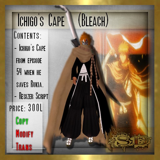 Second Life Marketplace - SD - Ichigo's Cape (Bleach)