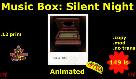 Second Life Marketplace - Music Box: Silent Night (box)