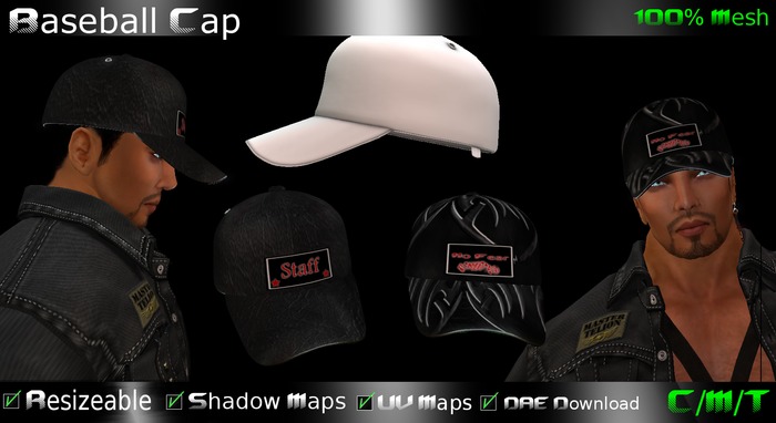 Second Life Marketplace Evo Baseball Cap Set 2 Boxed