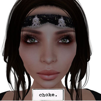 Second Life Marketplace - choke. Headgear (Black/White)