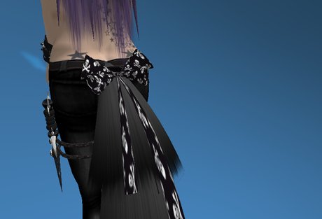 Second Life Marketplace - grey skully ribbon tail