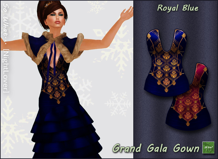 Second Life Marketplace - SW... [NightLover] Royal Blue Grand Gala Gown ...