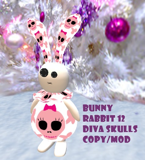 Second Life Marketplace - Bunny Rabbit 12 Diva Skulls Box