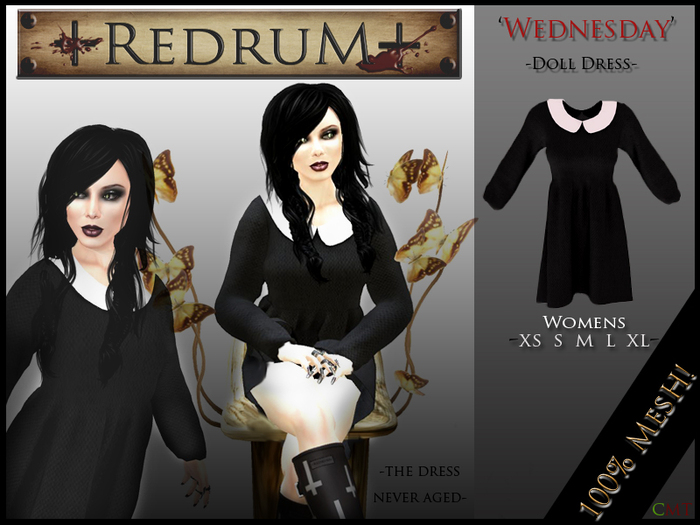 Second Life Marketplace - +REDRUM+ Doll Dress - Wednesday