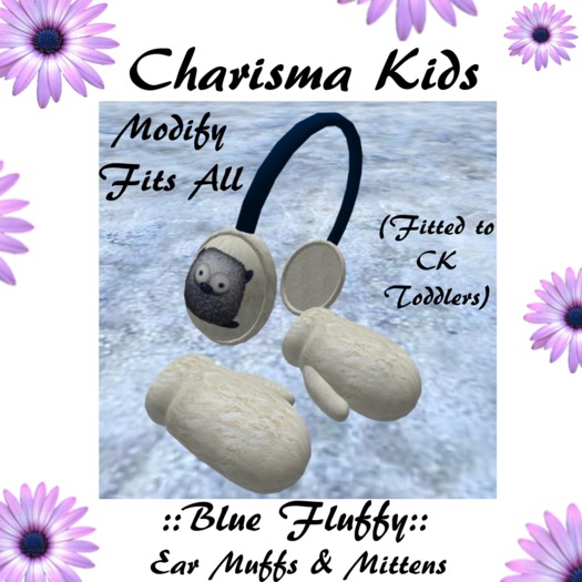 Second Life Marketplace - Charisma Kids ::Blue Fluffy:: Ear Muffs ...