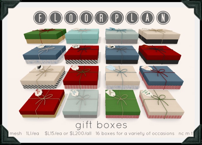 Second Life Marketplace - floorplan. gift boxes set of 16 [ boxed ]