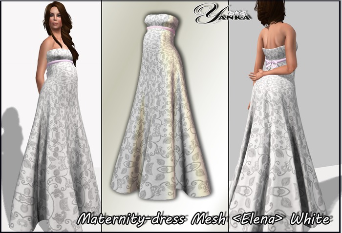 Second Life Marketplace Maternity Dress Mesh White