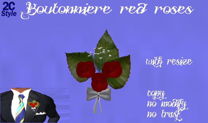 Second Life Marketplace - 2C STYLE- Boutonniere red roses vendor box