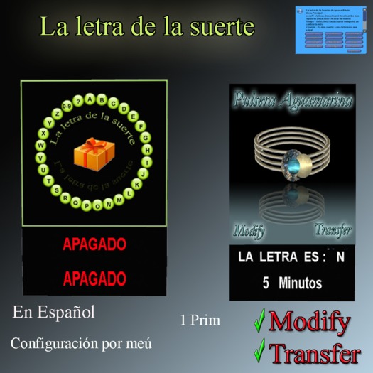 Second Life Marketplace La Letra De La Suerte Box