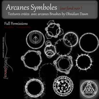 Second Life Marketplace - Arcane Symboles TEXTURES (on a black background)
