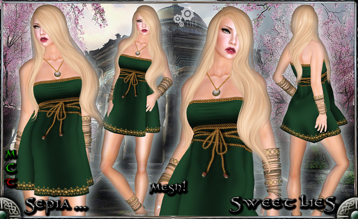 Second Life Marketplace - *** PROMO *** Sepia Green Outfit - Sweet Lies