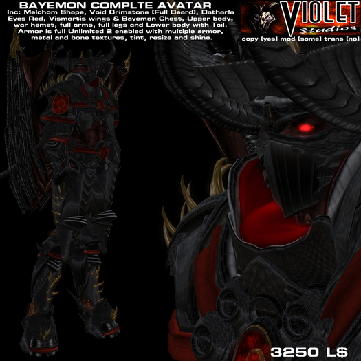 Second Life Marketplace - Violet Studios - Bayemon Complete Demon ...