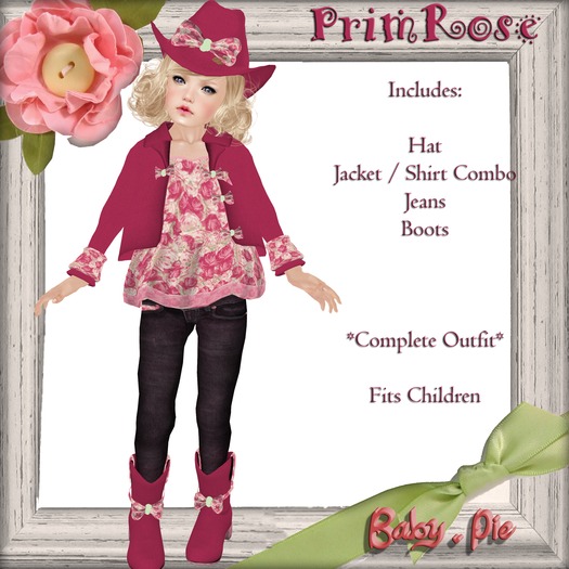 Second Life Marketplace - *Baby Pie* PrimRose Girl's Complete Outfit ...