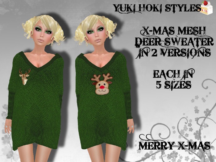 Second Life Marketplace - YHS Mesh X-mas Deer Sweater Female