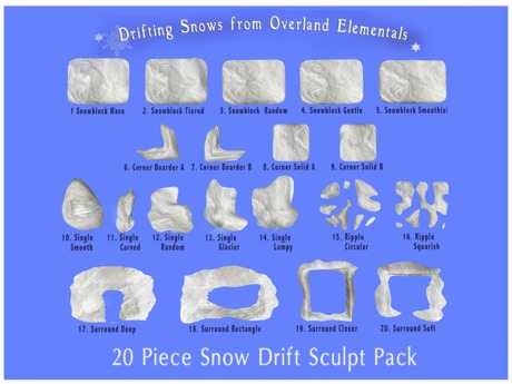 Second Life Marketplace - Snow Drift Terrain Sculpty Pack