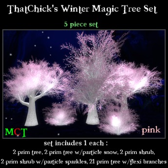 Second Life Marketplace - ThatChick's Winter Magic Trees Set MT - pink