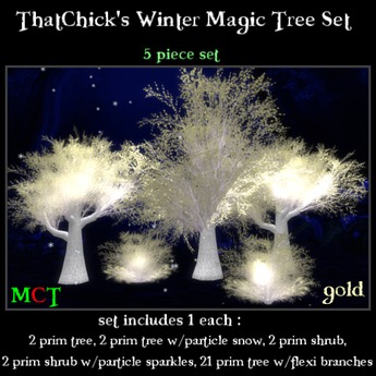 Second Life Marketplace - ThatChick's Winter Magic Trees Set MT - gold