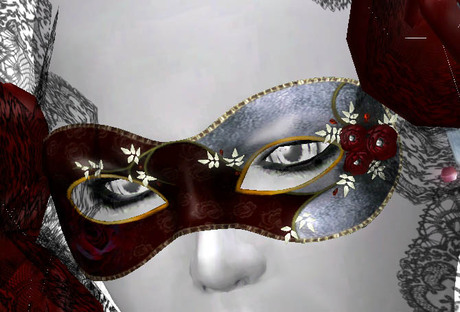 Second Life Marketplace - Masquerade Mask Rose (silver_wine)