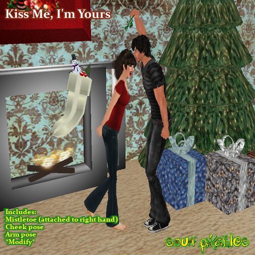 Second Life Marketplace - [SP] Kiss Me, I'm Yours Mistletoe Pose