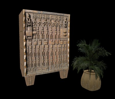 Second Life Marketplace - SQ Carved Antique African Figure Cabinet