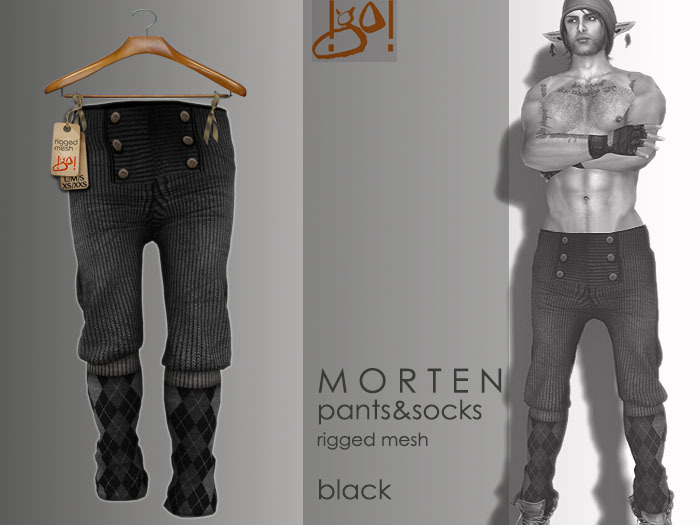 Second Life Marketplace - !gO! Morten pants&socks -black-