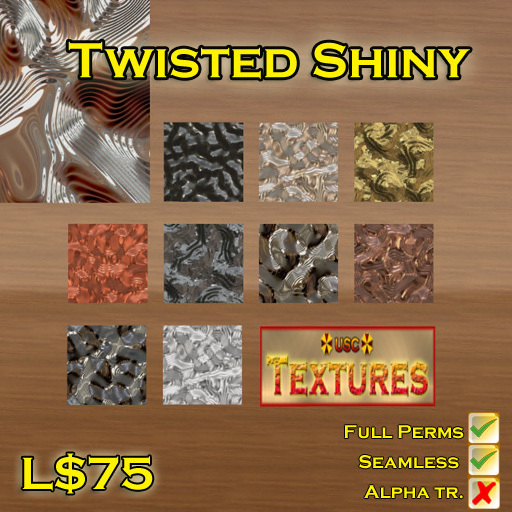 Second Life Marketplace - USC Textures - Twisted Shiny