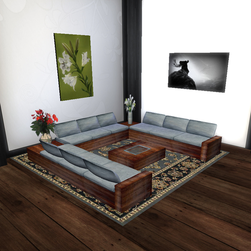 Second Life Marketplace - *Inspirations* Conversation Couch in Blue _w ...