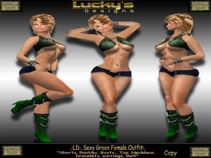 Second Life Marketplace Ld Sexy Green Female Outfit