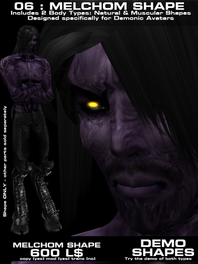 Second Life Marketplace - Violet Studios Male Demon - Melchom Shape ...