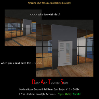 Second Life Marketplace - Modern Door - Modern Glass Door - Copy Mod ...