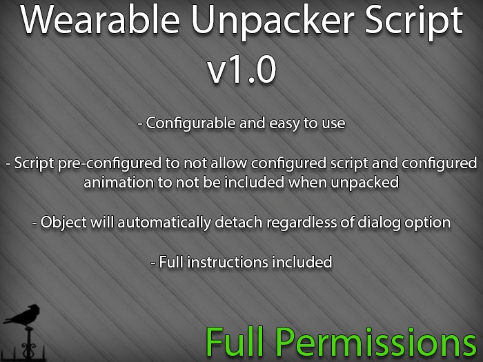 Second Life Marketplace - Wearable Unpacker Script v1.0