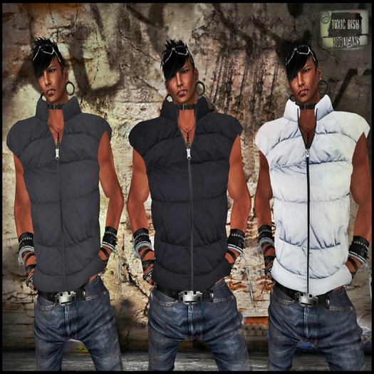 Second Life Marketplace - Toxic Bish Hooligans Mens Padded Vest FATPACK