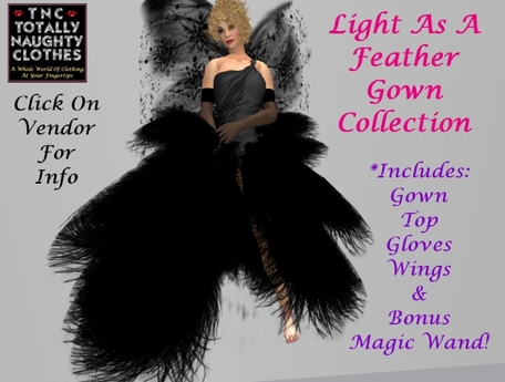 Second Life Marketplace - TNC Light-As-A-Feather Gown - Black