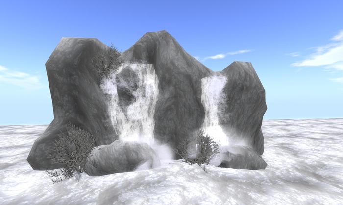 Second Life Marketplace - Iceberg winter waterfall wall 2011 - 10 prims