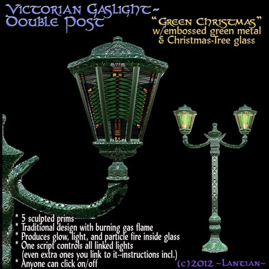 Second Life Marketplace - ~LanTN~Victorian Gaslight-DoublePost, "Green ...