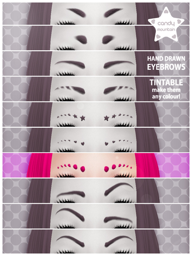 Second Life Marketplace - . tintable dotted sticker eyebrows