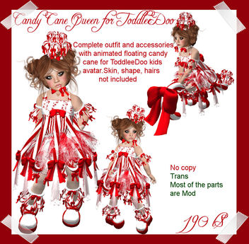 Second Life Marketplace - Candy Cane Queen complete outfit for ...