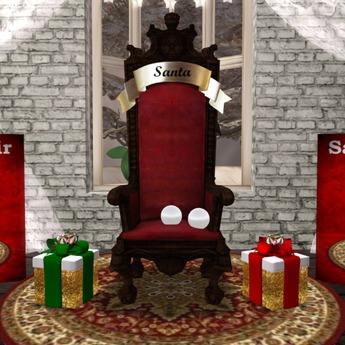 Second Life Marketplace - Two Seater - Plush Santa Claus Chair (Boxed) V2