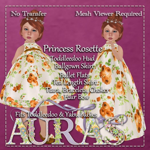 Second Life Marketplace - *Aura's* Princess Rosette Formal in Peach for ...