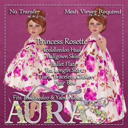 Second Life Marketplace - *Aura's* Princess Rosette Formal in PINK for ...