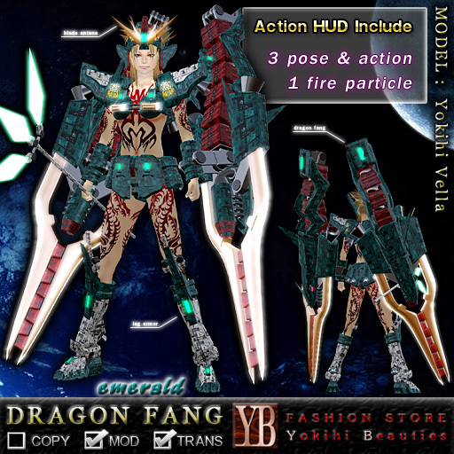 Second Life Marketplace - *YB* DRAGON FANG emerald