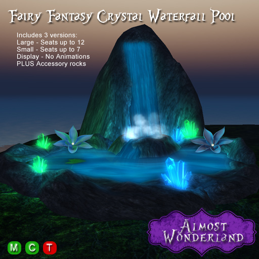 Second Life Marketplace - Fairy Fantasy Crystal Waterfall Pool from ...